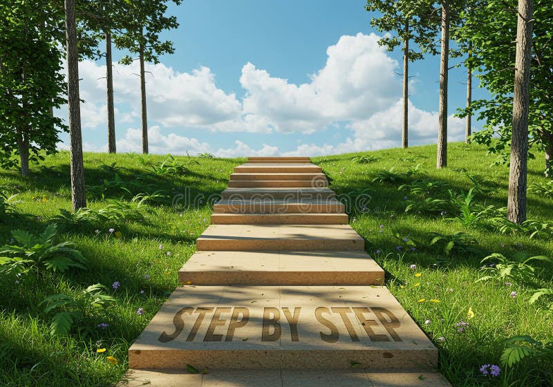 Step by Step Summit Goal Gradual Incline Success Stock Illustration ...