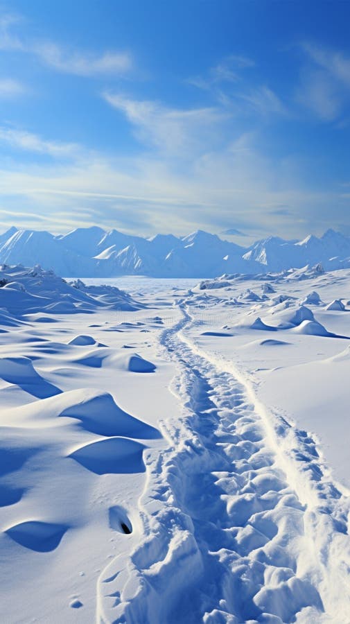 Uphill in Snow Human Footprints Document Determined Climb through ...