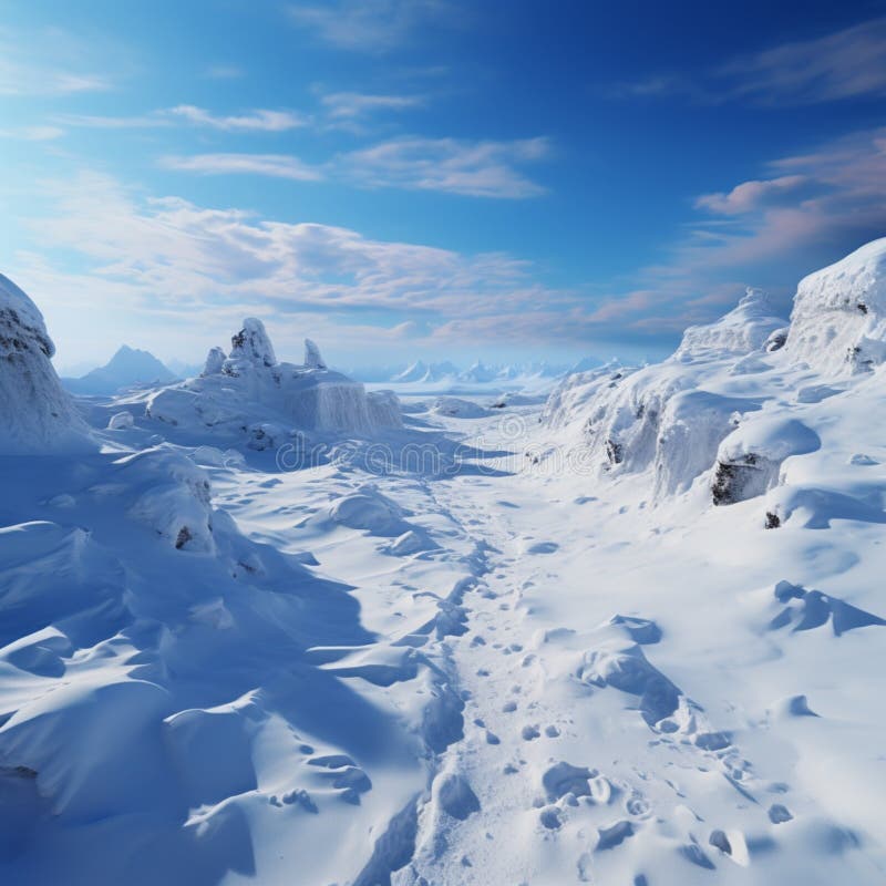 Uphill in Snow Human Footprints Document Determined Climb through ...