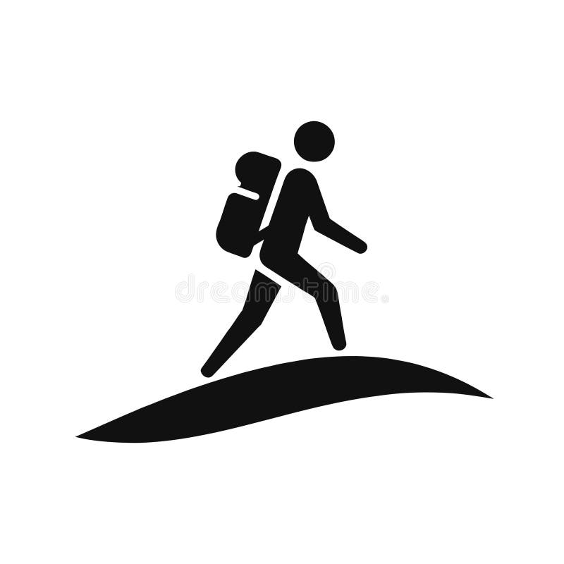 Uphill Trek Icon Silhouette Stock Vector - Illustration of climb ...