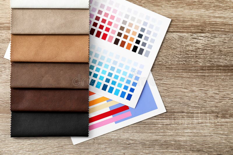 Upholstery Fabric Samples and Color Palette Stock Photo - Image of ...