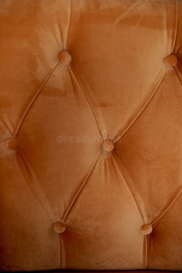 Upholstery Orange Sofa or Chair .Velvet with Buttons. Texture Stock ...