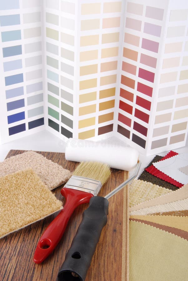 Upholstery And Paint Color Choosing For Interior Stock Photo - Image of ...