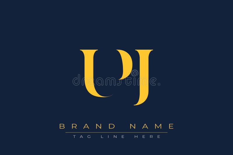 UPJ Abstract Letter Logo Design Stock Vector - Illustration of company ...