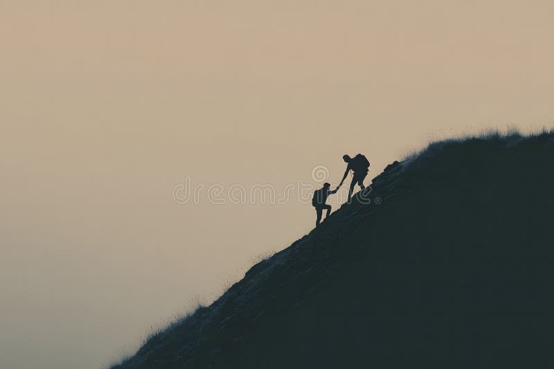 Uplift - Helping Hand on the Steep Climb Stock Photo - Image of ...