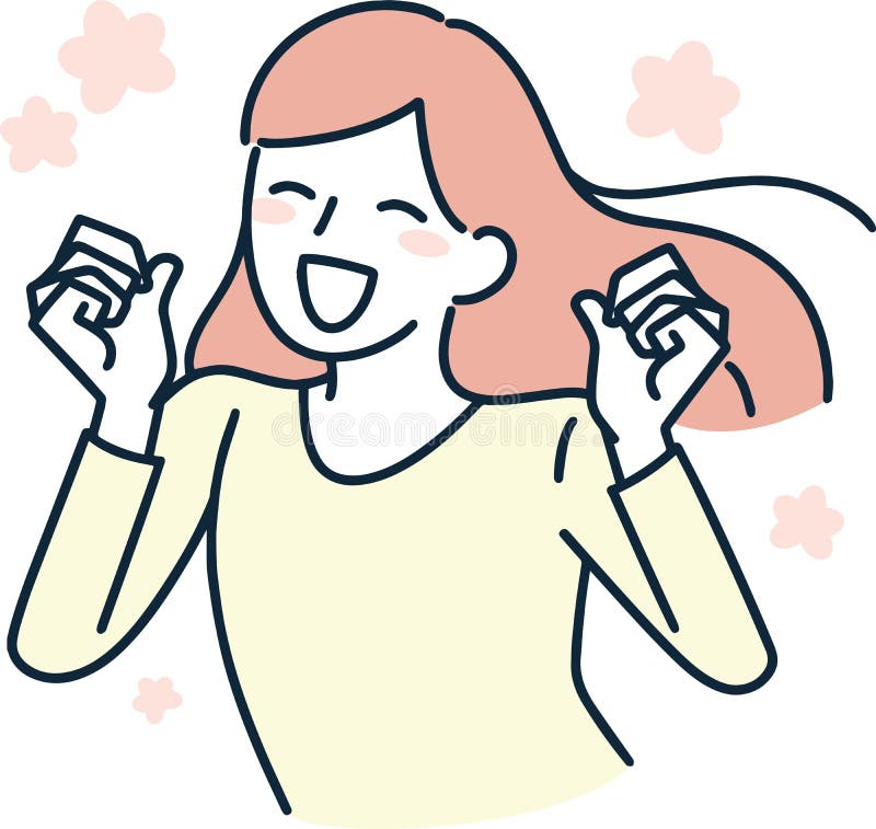 Uplifting Woman Simple Illustration Stock Vector - Illustration of ...