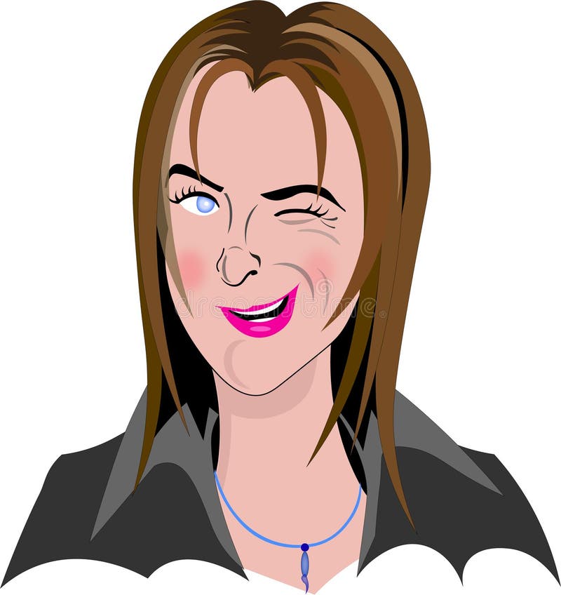 Wink Girl at Office stock photo. Image of hours, funny - 161038916