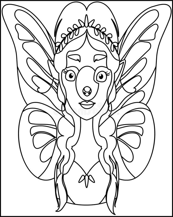 Butterfly Coloring Page for Kids and Adults. Stock Illustration ...