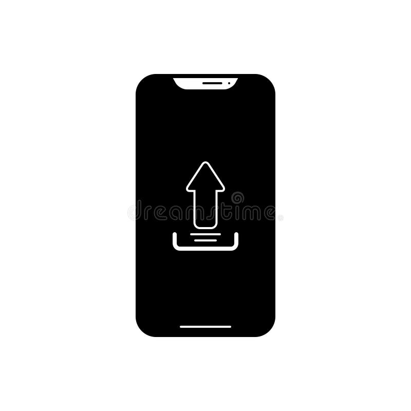 Black Solid Icon for Upload App, Phone and Software Stock Vector ...