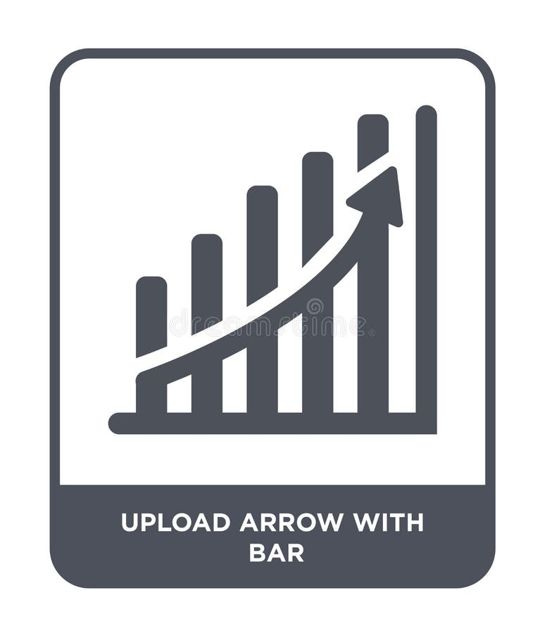 Upload Arrow with Bar Icon in Trendy Design Style. Upload Arrow with ...