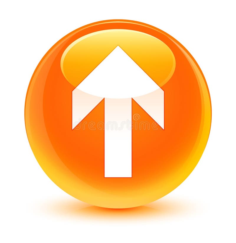 Upload Arrow Icon Glassy Orange Round Button Stock Illustration ...