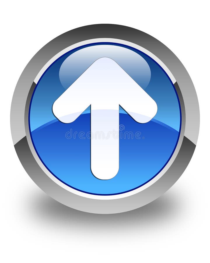 Upload Arrow Icon Glossy Blue Round Button Stock Illustration ...
