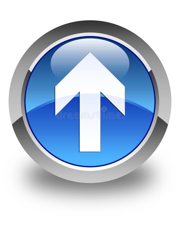 Upload Arrow Icon Glossy Blue Round Button Stock Illustration ...
