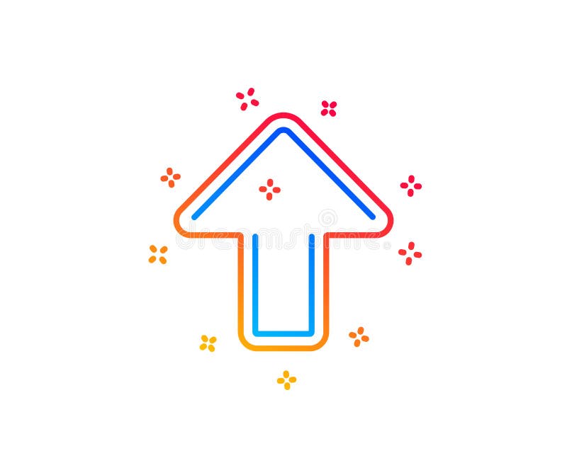 Upload Arrow Line Icon. Direction Arrowhead. Vector Stock Vector - Illustration of cursor, load ...