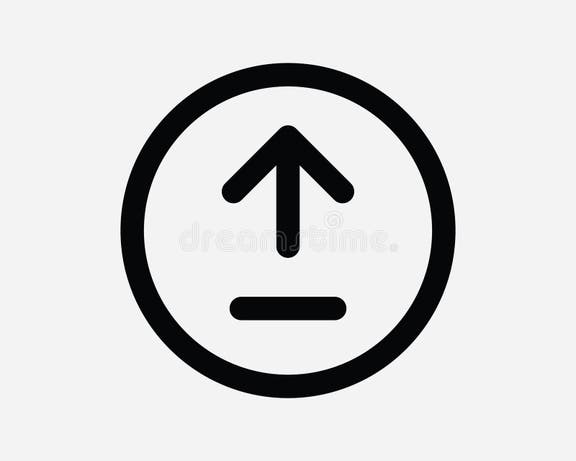 Upload Arrow Round Icon Up Load Pointer Point Sign Symbol Circle Button ...