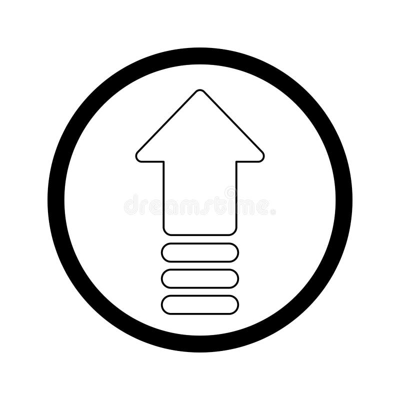 Upload Arrow Up Button Black and White Stock Vector - Illustration of ...