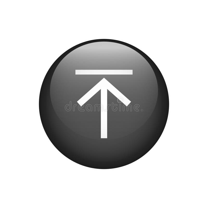 Upload Black Button Icon Isolated on White. Vector Illustration Stock ...