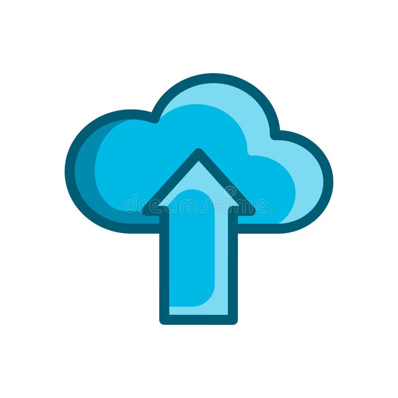 Upload Blue Icon Vector Illustration Isolated on White Background Stock ...