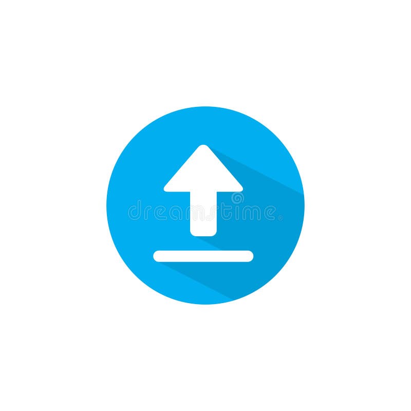 Upload Button Icon Vector in Flat Style. Up Arrow Symbol Illustration ...
