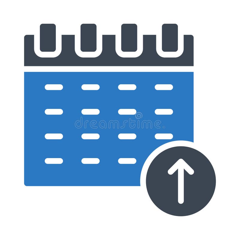 Upload Calendar Glyph Color Vector Icon Stock Illustration ...