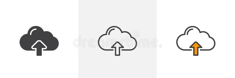 Upload cloud arrow icon stock vector. Illustration of network - 140100227