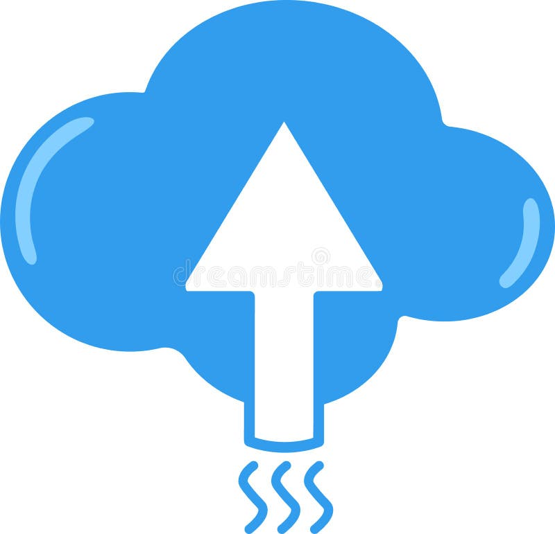 Upload on Cloud Blue Vector Sign Icon Stock Vector - Illustration of computing, button: 254347084