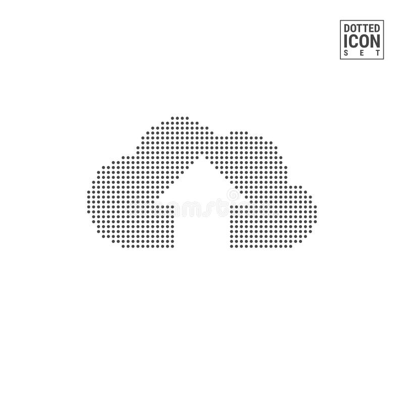Upload on Cloud Dot Pattern Icon. Data Storage Dotted Icon Isolated on ...