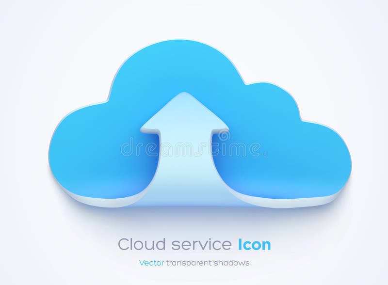 Upload on Cloud Icon with Transparent Shadow. Vector Stock Vector ...