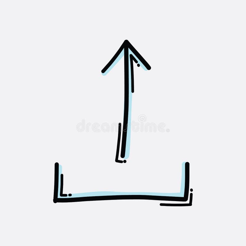 Upload Color Vector Icon. Drawing Sketch Illustration Hand Drawn Line ...