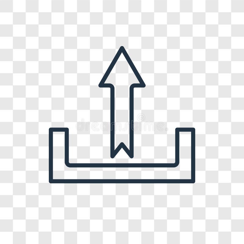 Upload Concept Vector Linear Icon Isolated on Transparent Background ...