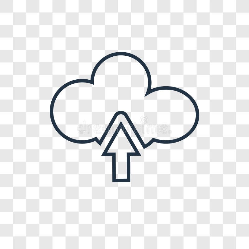 Upload Concept Vector Linear Icon Isolated on Transparent Background ...