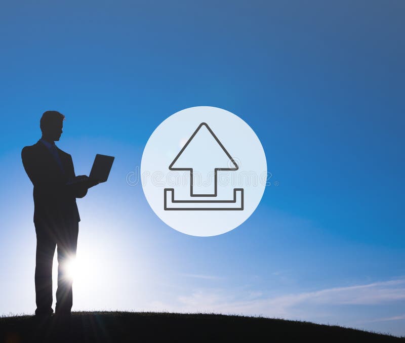 Upload Digital Computing Transfer Storage Internet Concept Stock Image