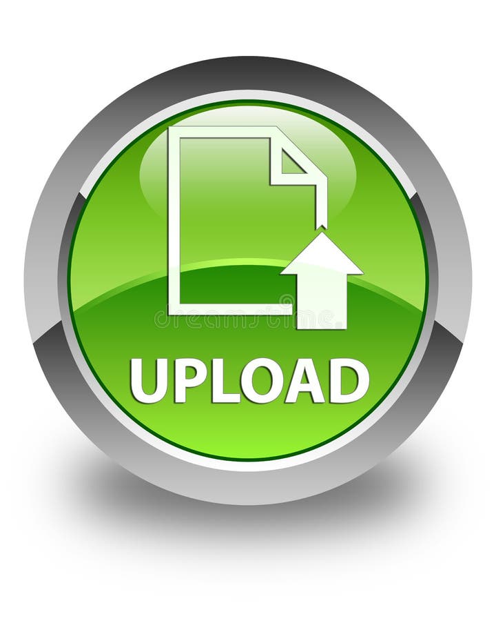 Upload (document Icon) Glossy Green Round Button Stock Illustration ...