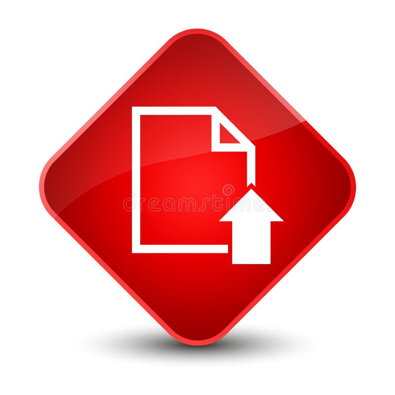 Upload Document Icon Elegant Red Diamond Button Stock Illustration ...