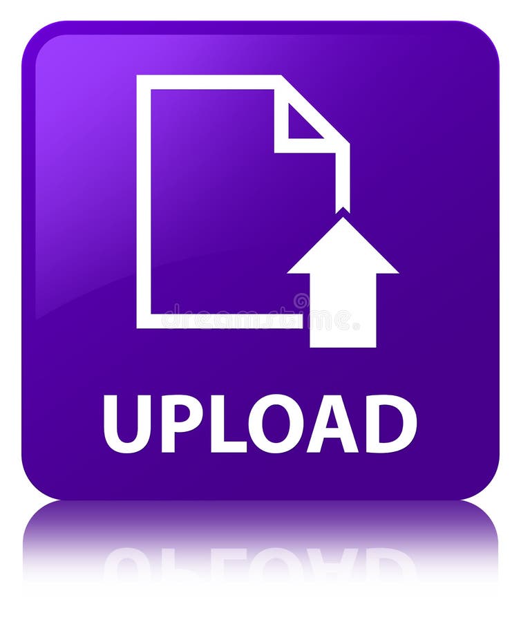 Upload (document Icon) Purple Square Button Stock Illustration ...