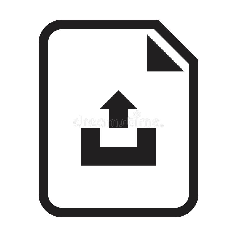 Upload Document Icon Vector with Uploading File for Business ...