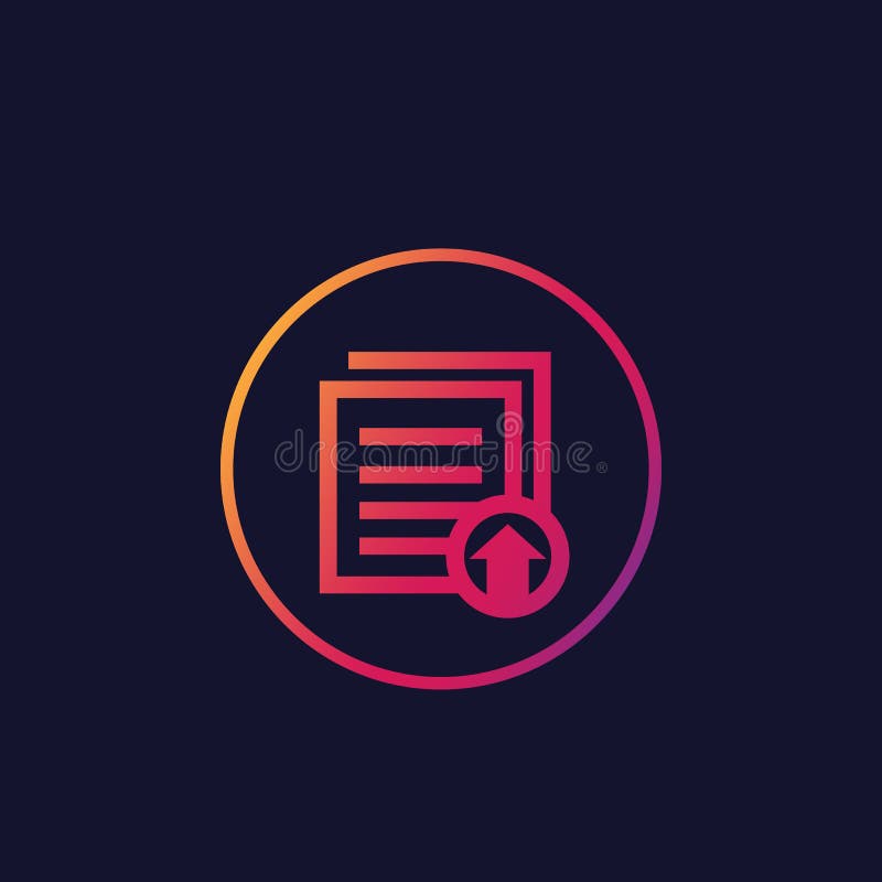 Upload Documents and Files Icon Stock Vector - Illustration of sign ...