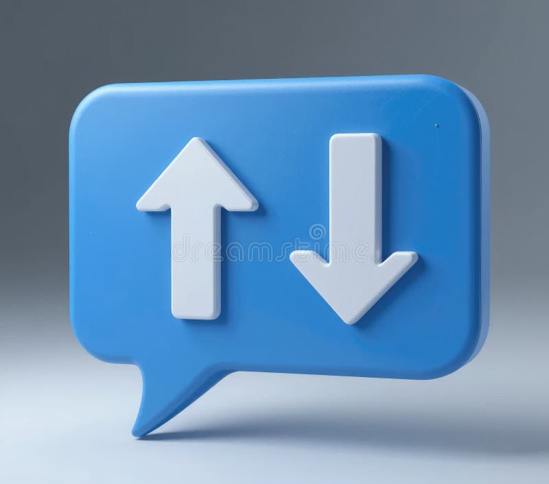 Upload and Download Arrows in Blue Speech Bubble Sign Concept Stock ...