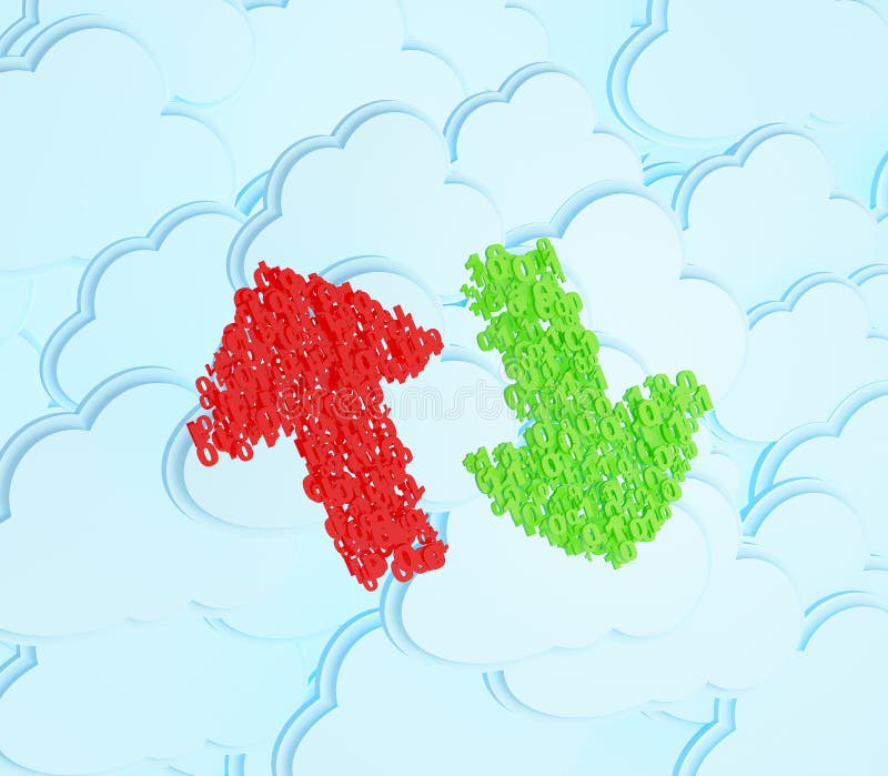 Upload and Download Arrows Made from Numbers Stock Illustration ...