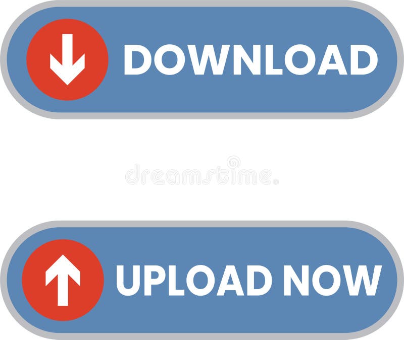 Upload and Download Button Flat Vector Design Stock Illustration - Illustration of interactive ...