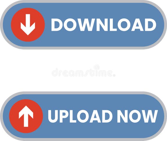 Upload and Download Button Flat Vector Design Stock Illustration ...