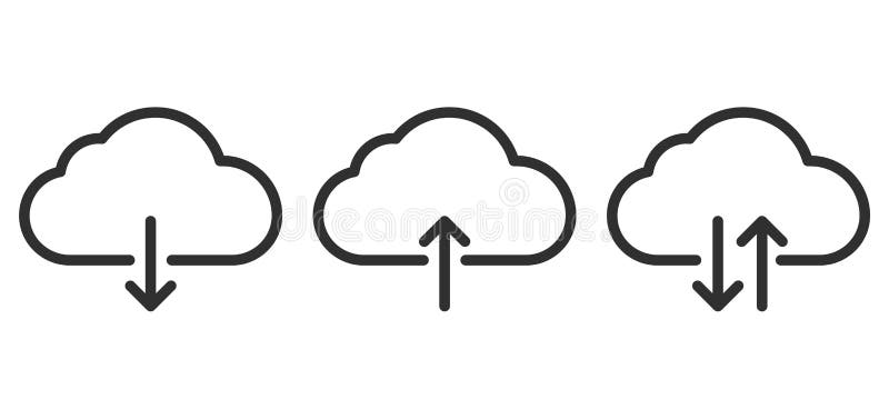 Upload Download Cloud Arrow Icon Symbol. Vector Illustration Stock ...