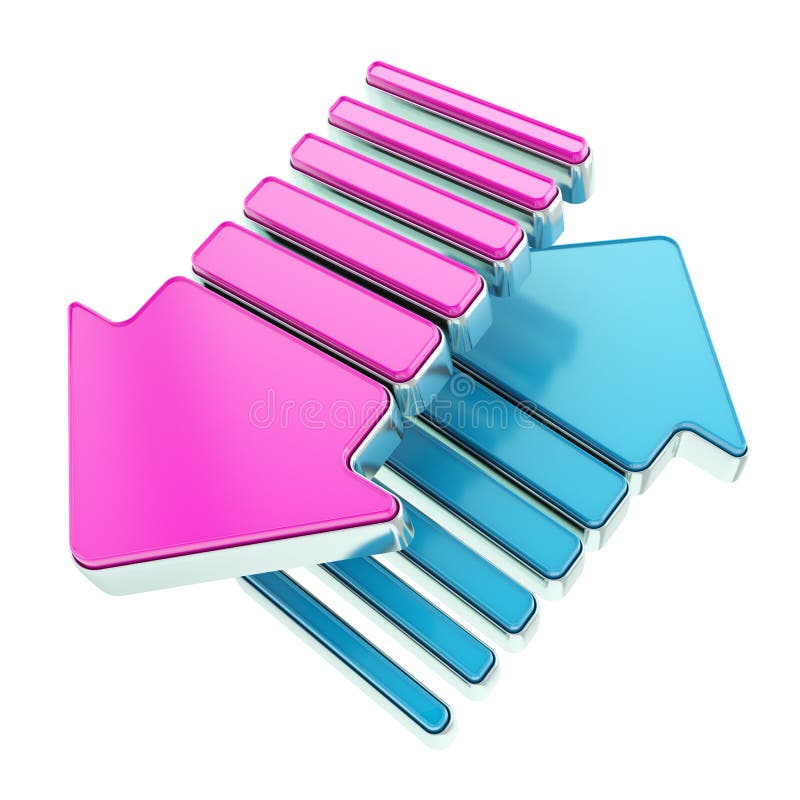 Upload and Download Composition Made of Two Arrows Stock Illustration ...