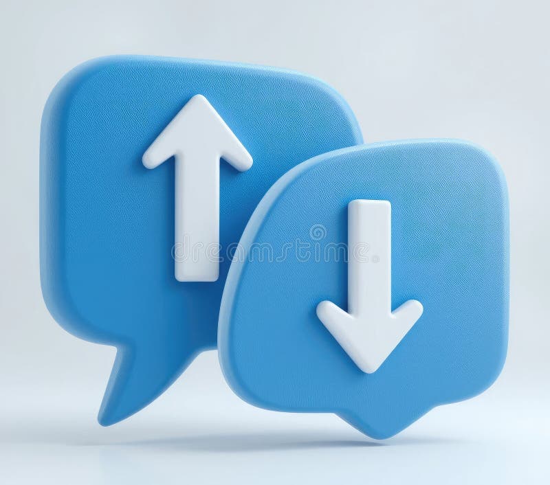 Upload and Download Concept with Speech Bubbles Showing Arrows Stock ...