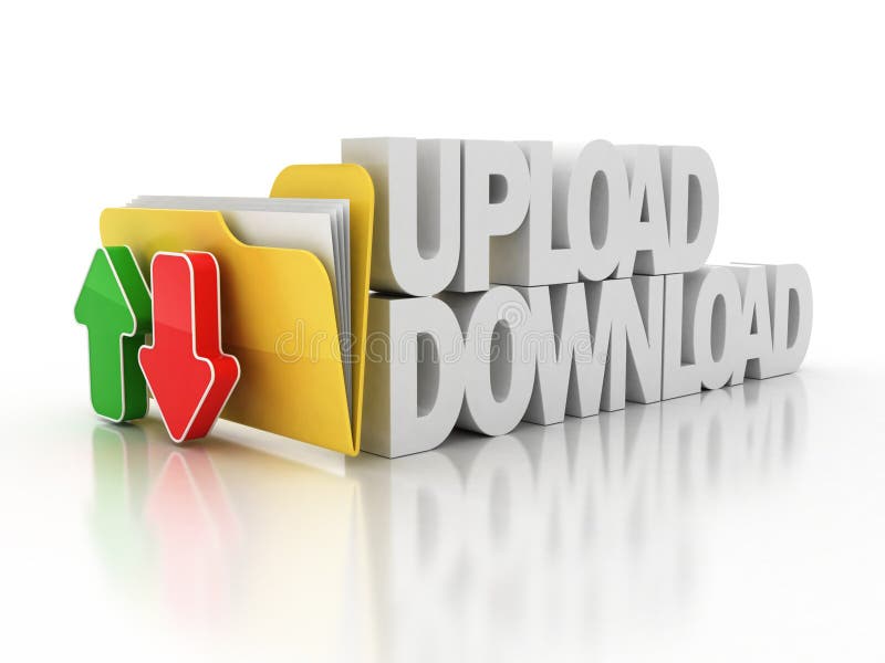 Upload Download Folder Icon Stock Illustration - Illustration of memory ...