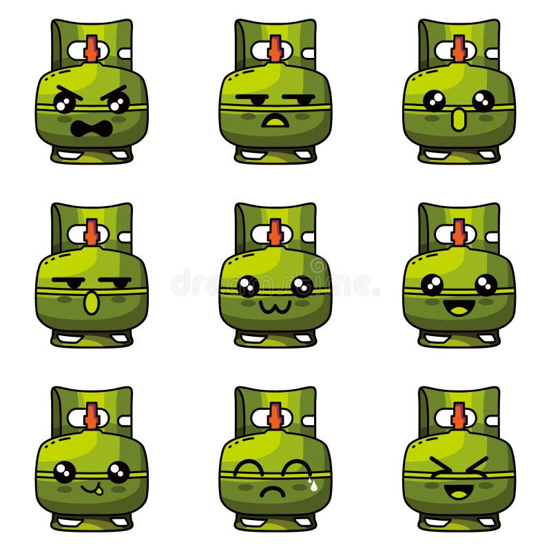 Emoticon LPG Gas All Set Badmood Design Vector Stock Vector ...