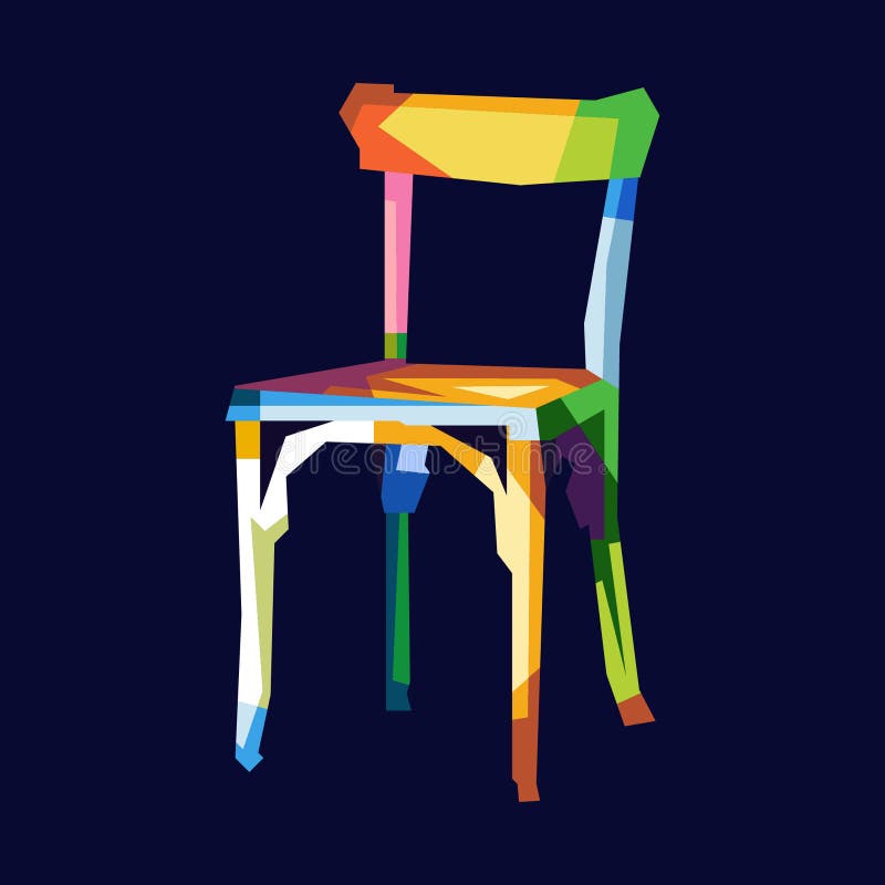 Colorful Chair Illustration Design, Wpap Pop Art Stock Illustration ...
