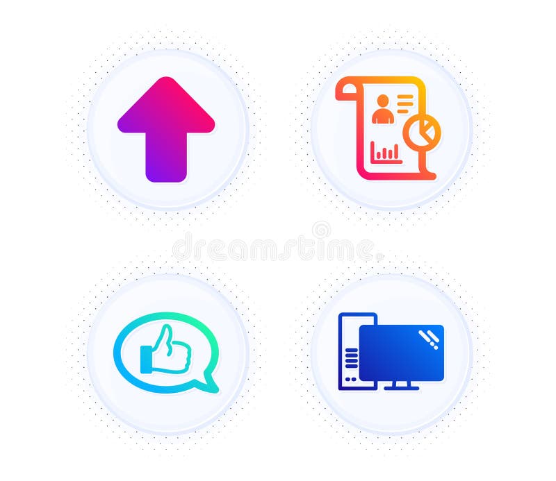 Upload, Feedback and Report Icons Set. Computer Sign. Load Arrowhead ...