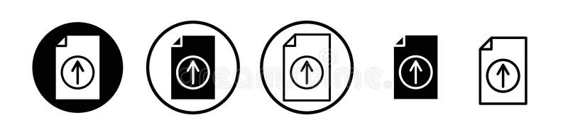 Upload File Icon Vector Set Outline Stock Illustration - Illustration ...