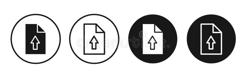 Upload File Icon Vector Set on White Background Stock Vector ...